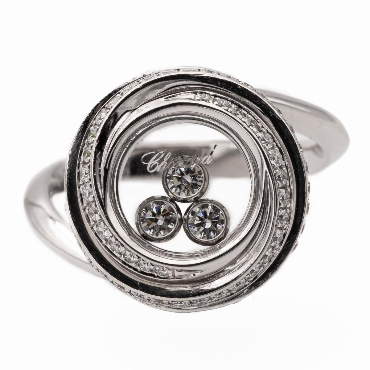 Bague CHOPARD "Happy Diamonds" en or blanc et diamants – Castafiore