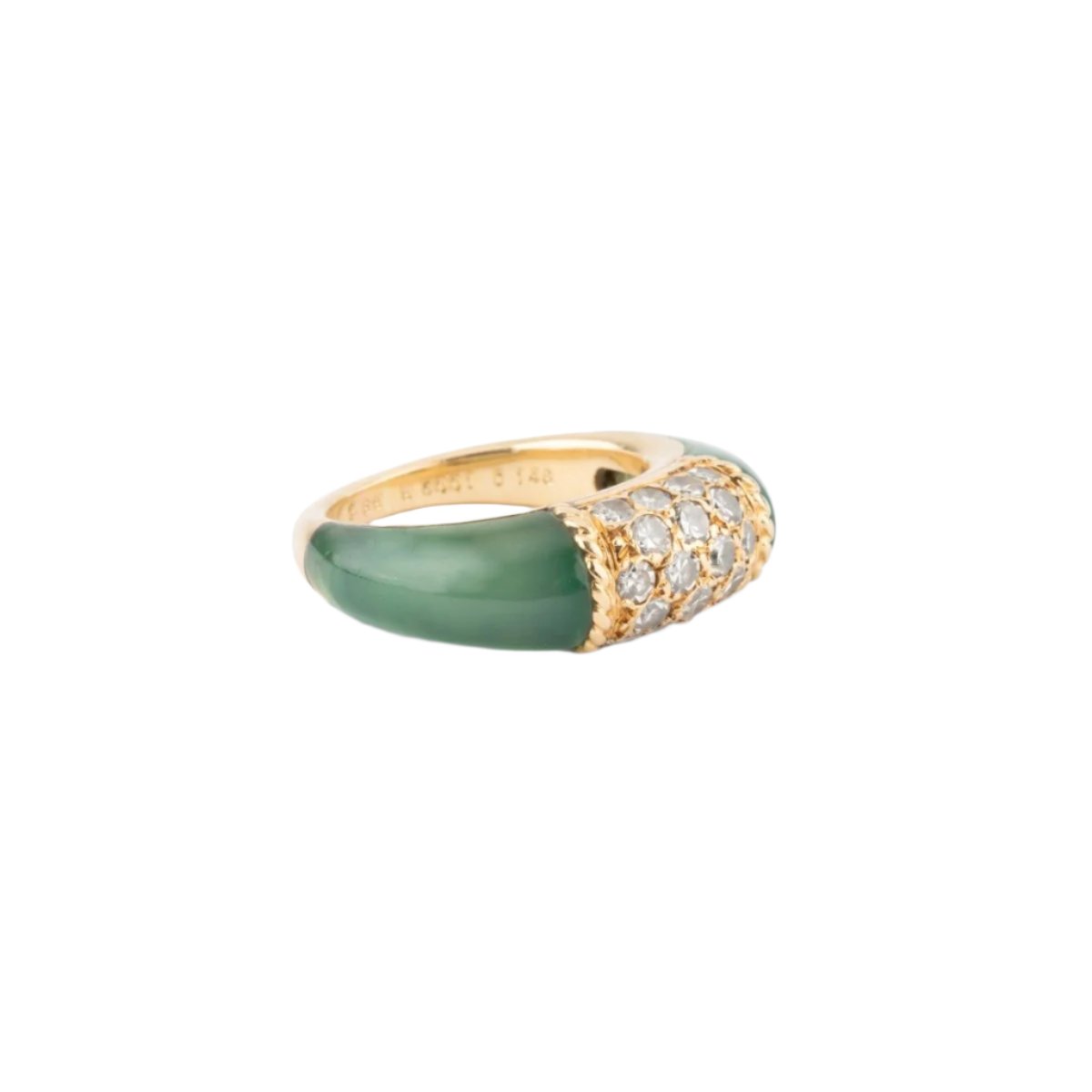 Bague Jonc VAN CLEEF & ARPELS "Philippine" en or jaune, jade verte et – Castafiore