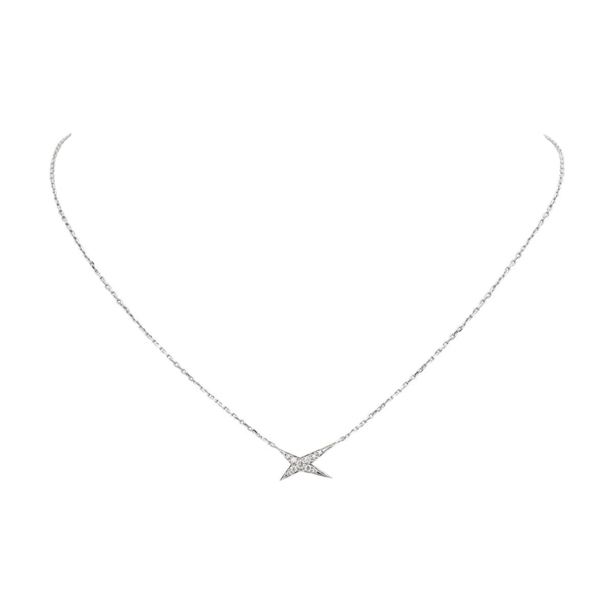 Collier Pendentif MAUBOUSSIN "French Valentine" en or blanc et diamant ...