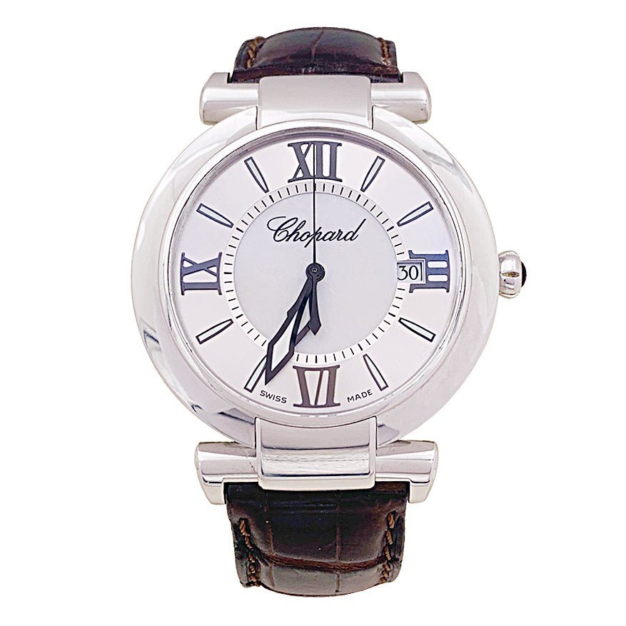 Montre CHOPARD "Impériale" en acier, cuir et nacre – Castafiore