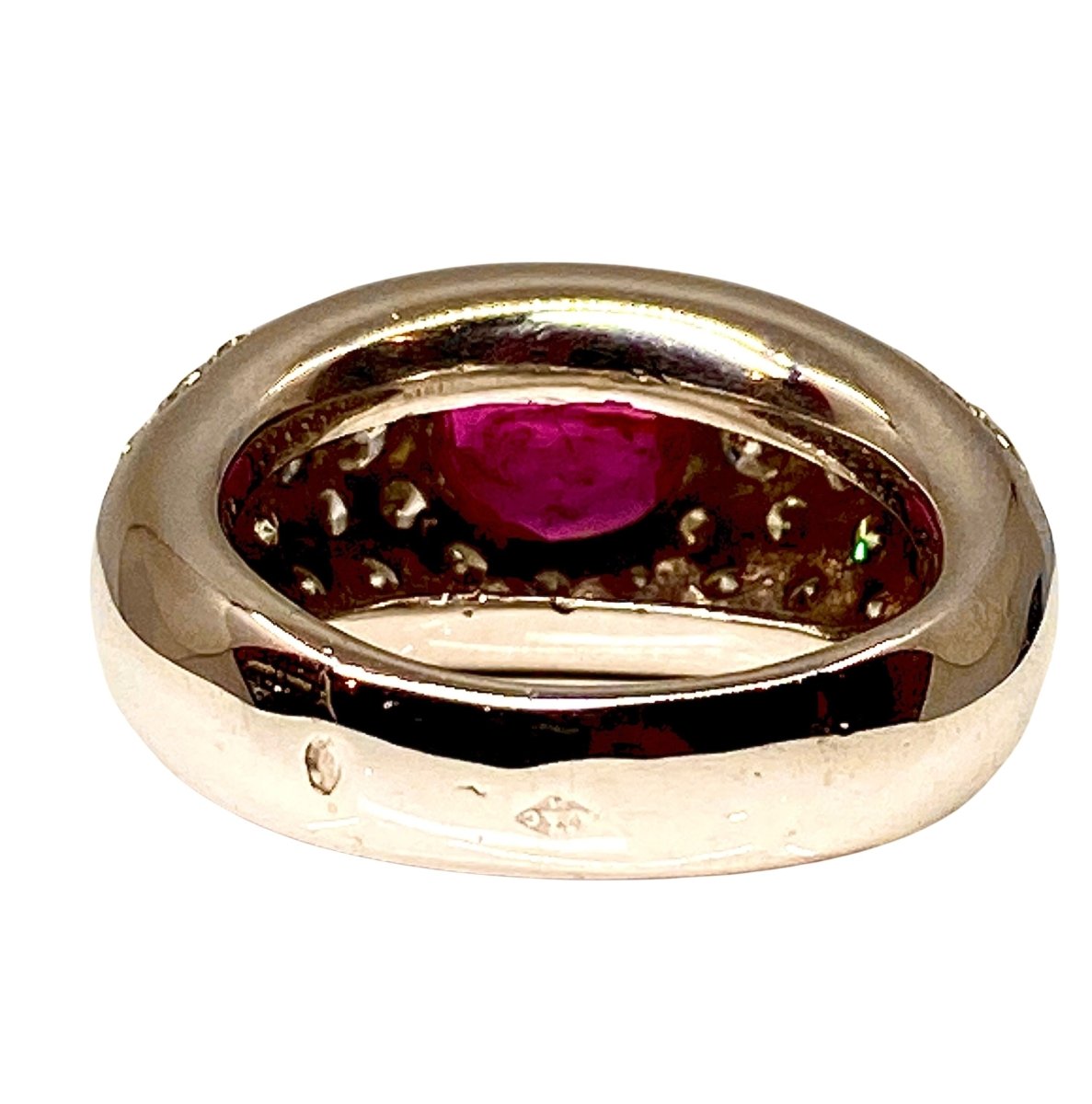Bague Jonc en or blanc rubis et diamants